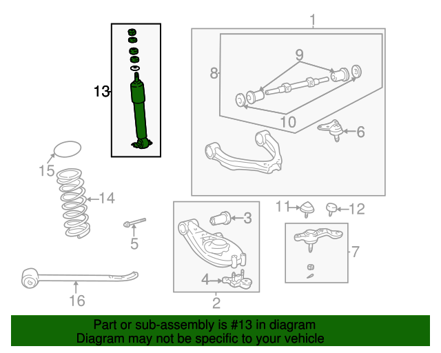1995-1997 Toyota Tacoma Shock Absorber 48511-80030 | Toyota Parts