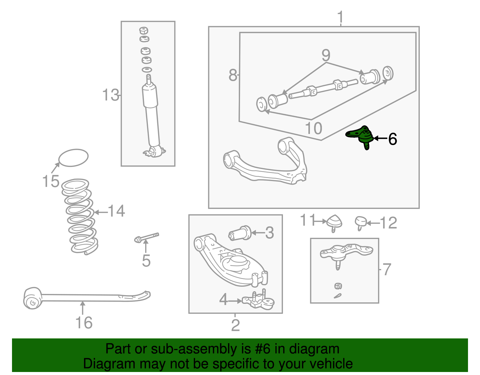 1995-2004 Toyota Tacoma Suspension Ball Joint (Left, Front, Upper ...