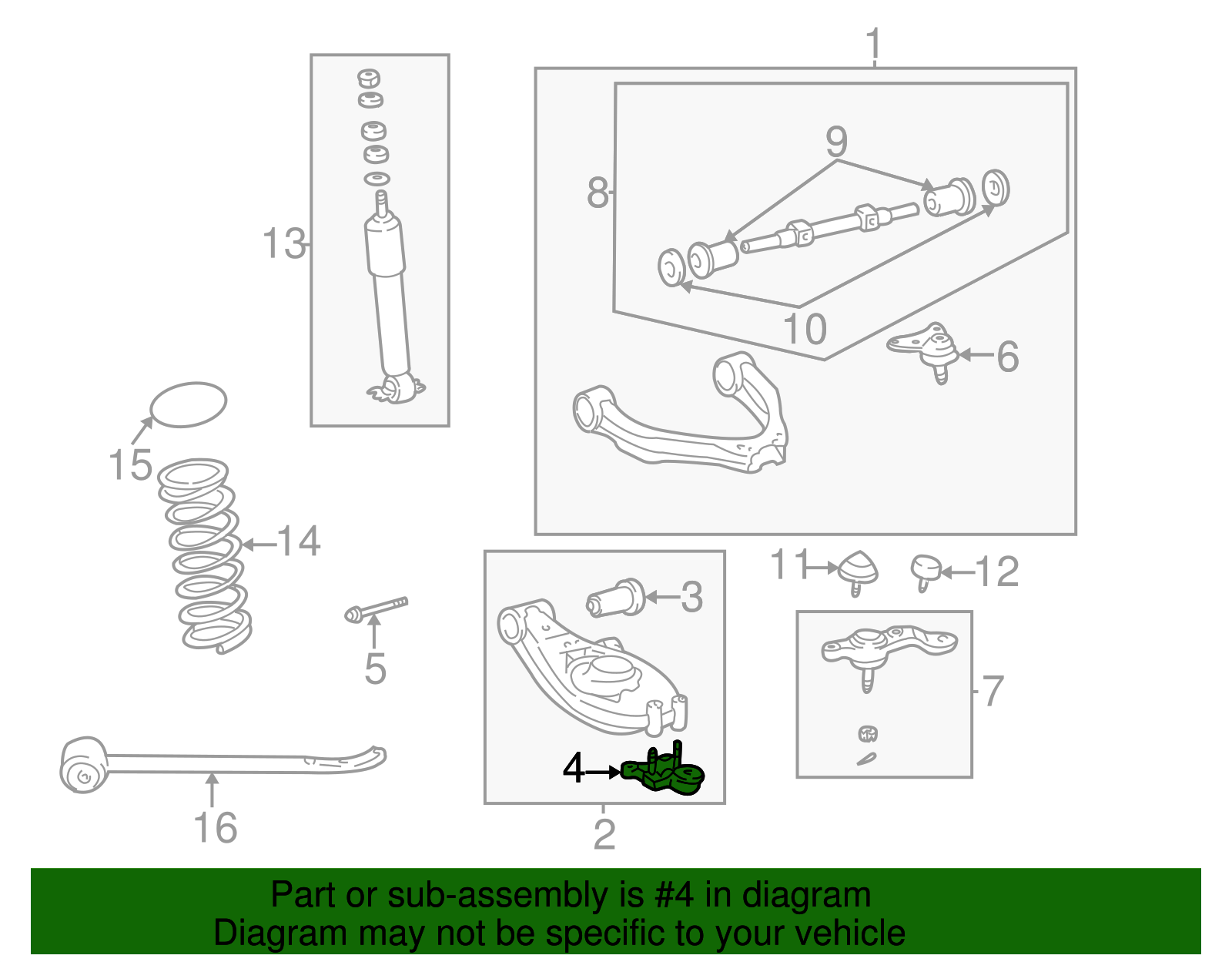 1995-2004 Toyota Tacoma Suspension Control Arm Bracket (Left, Right ...