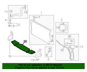 29135-B1000 - Radiator Support Air Deflector 2015-2022 Hyundai ...