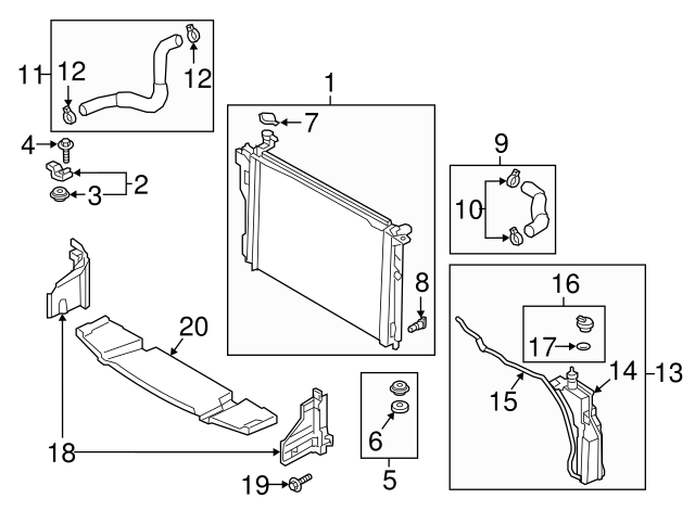 29135-B1000 - Radiator Support Air Deflector 2015-2022 Hyundai ...