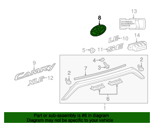 Toyota OEM Deck Lid Emblem Part# 75403-06090 | OEM Vehicle Parts