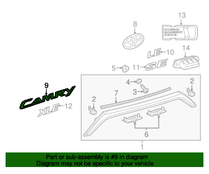 2015-2019 Toyota Deck Lid Emblem 75403-06090 | Toyota Parts Center