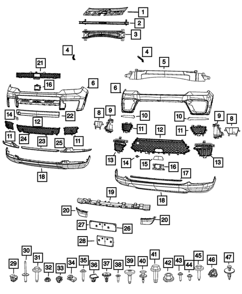 Front Bumper and Fascia for 2023 Jeep Grand Cherokee | QuirkParts