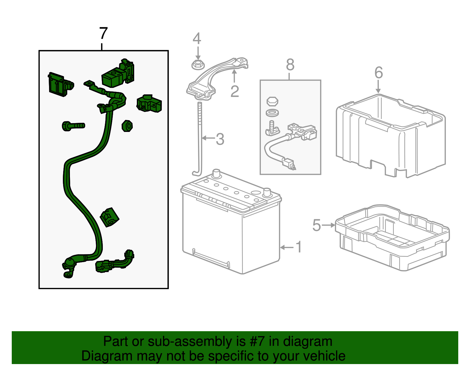 32410-TK8-A10 - 2011-2013 Honda Odyssey - Cable Assembly Starter ...