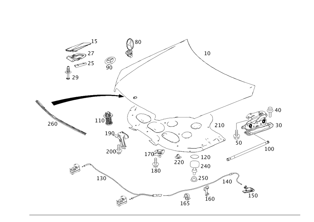 204-880-05-59 - Hood Cable 2008-2017 Mercedes-Benz | Mercedes-Benz USA ...