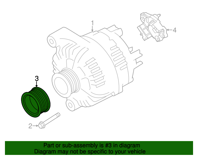 12317570152 - 2011-2013 BMW 128i Alternator Pulley (12-31-7-570-152 ...
