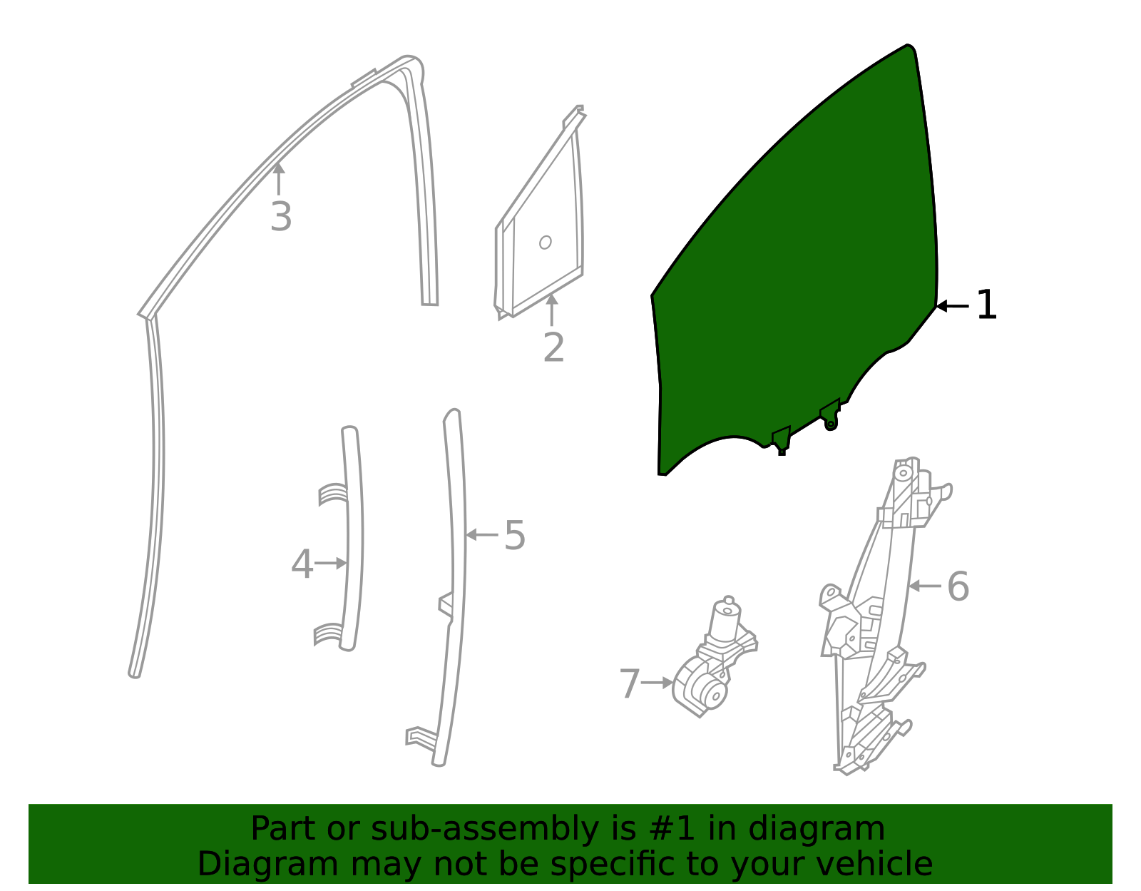 2020-2025 Nissan Versa Door Glass 80301-5EF0A | Bill Kay Nissan Parts