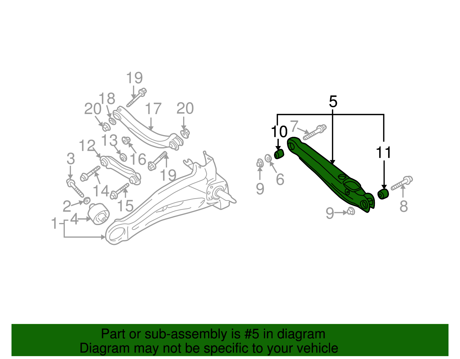 2002-2003 Mitsubishi Lancer Lower Control Arm MR554098 | Mitsubishi ...