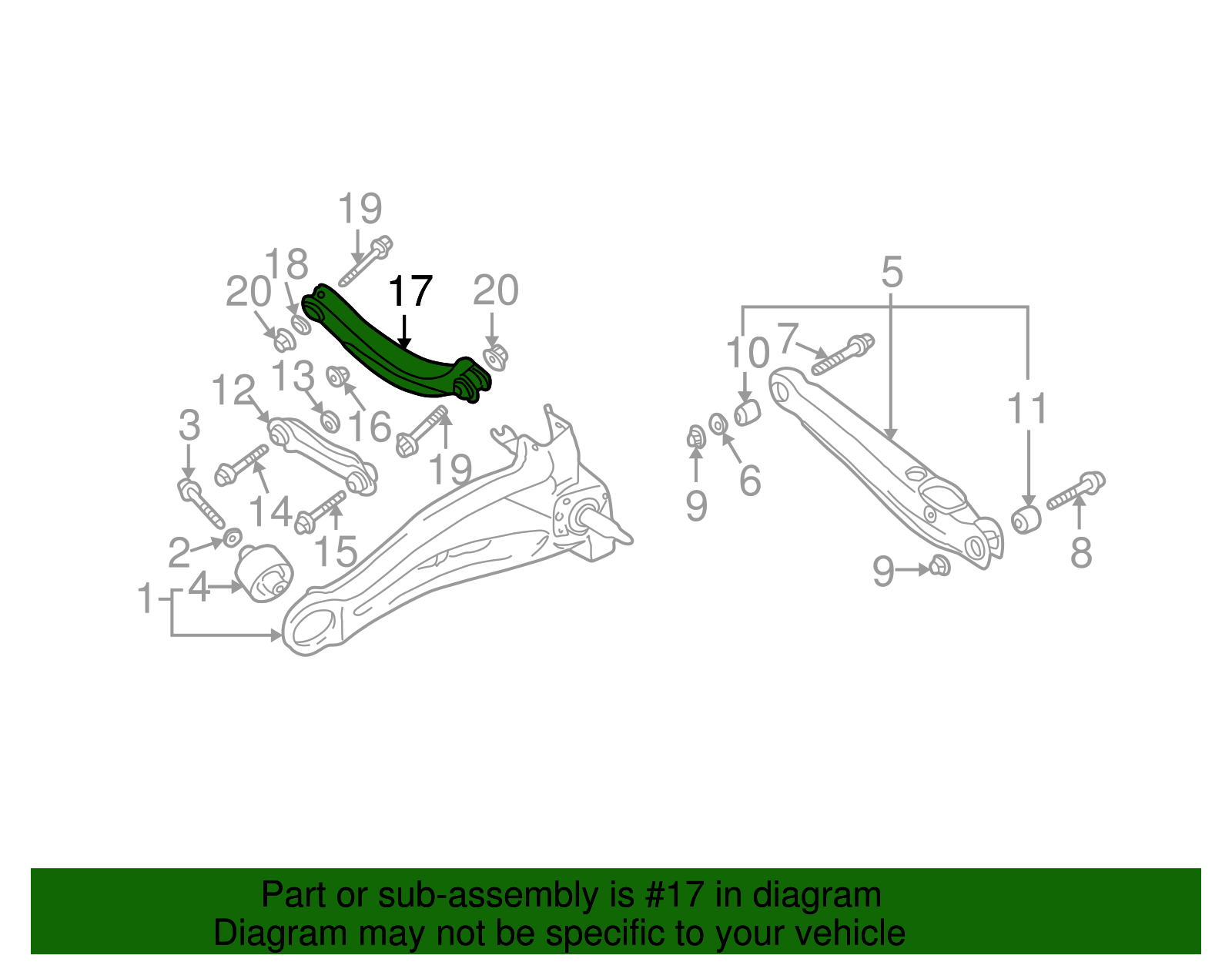 2004-2006 Mitsubishi Upper Control Arm MN100086 | Mitsubishi Parts ...