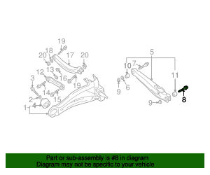 2000-2003 Mitsubishi Suspension Control Arm Bolt MU140064 | Mitsubishi ...
