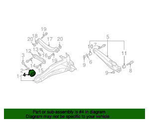 2002-2007 Mitsubishi Trailing Arm Bushing 4120a001 | Mitsubishi Parts ...