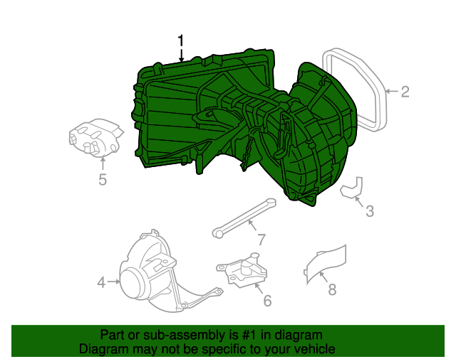 7L0-815-153-B - HVAC Blower Motor Housing 2004-2010 Volkswagen Touareg ...