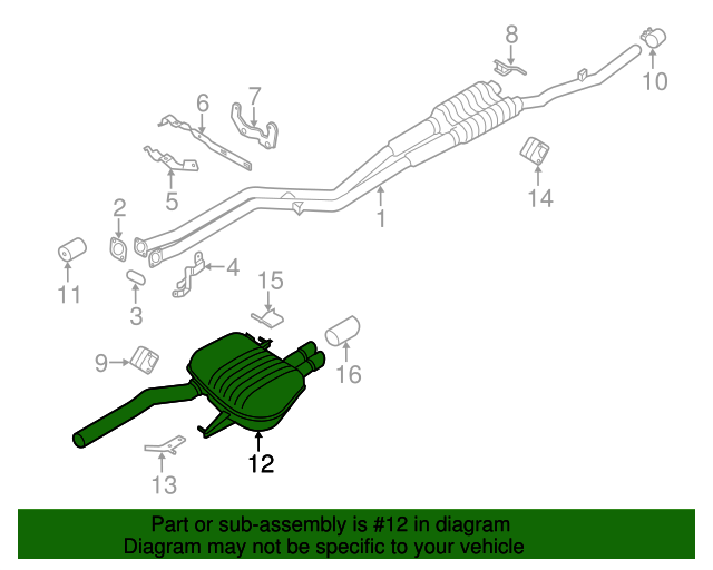 Genuine BMW 18-30-7-646-923 | Rear Muffler | FREE Shipping on Most ...