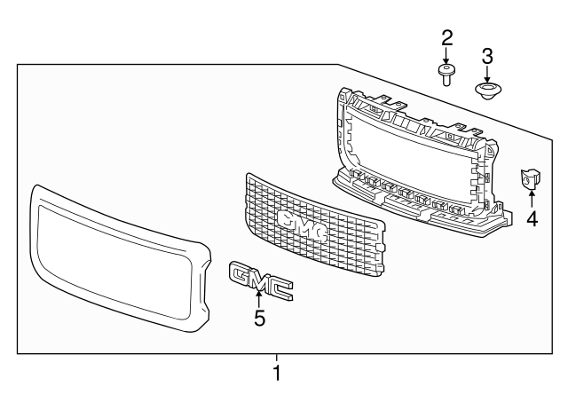 2017-2020 GMC Canyon Chrome Front Grille 84733974 GM | GMPartsDirect.com