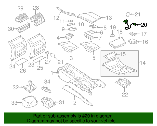 61349136468 - 2011-2020 BMW Power Outlet (61-34-9-136-468) | BMW of ...