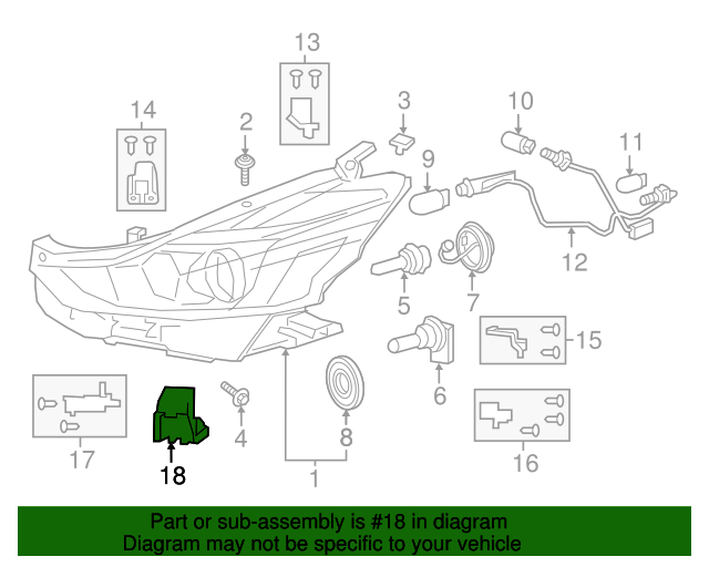 2015-2017 Toyota Prius V Headlamp Bracket 52125-47010 | Toyota Parts Center