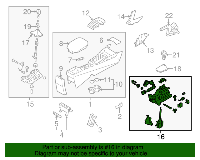 2013-2017 Hyundai Elantra GT Gear Shift Assembly 46700-A5200 | OEM ...