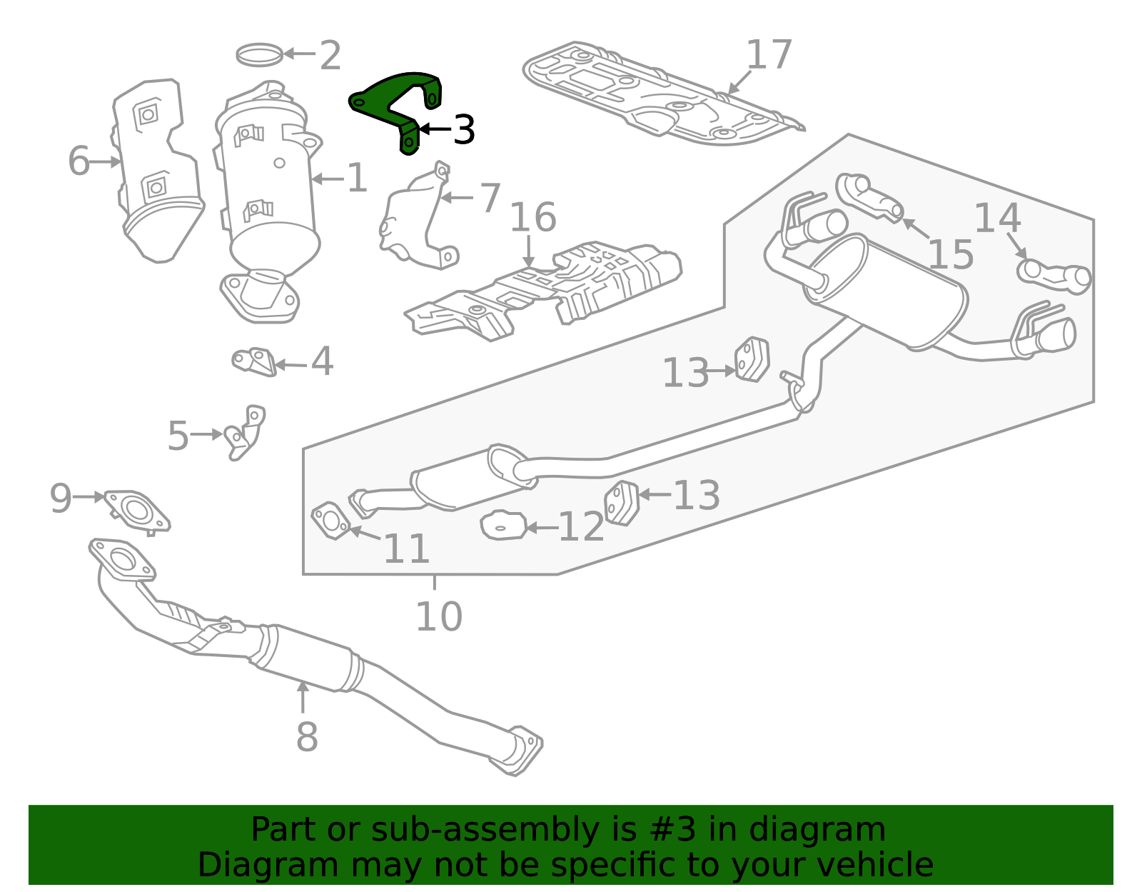 12672001 - Catalytic Converter Brace Bracket GM 2018-2021 GM | Parts ...