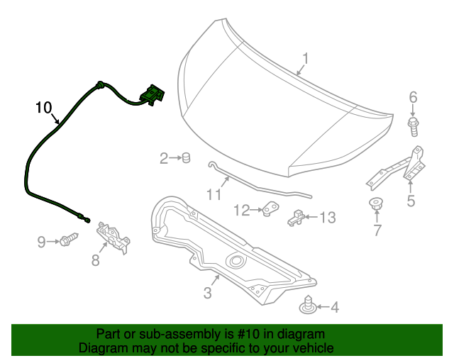 65621-3LM0C - Release Cable 2013-2021 Nissan NV200 | Nissan Parts ...