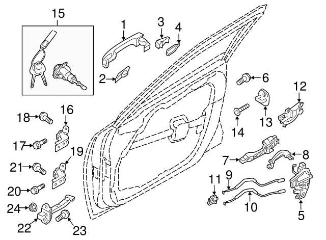 2016-2020 Kia Optima Handle Base Support Bracket - Driver's Side (LH ...