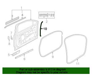 4M0-837-718-C - Front Weather-Strip 2017-2018 Audi Q7 | Audi OEM Parts