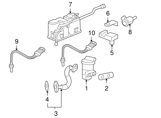 2005-2006 GM Exhaust Gas Recirculation (EGR) Valve Kit with Pipe ...