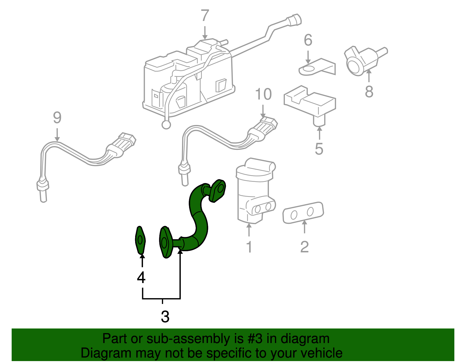2005-2006 GM Exhaust Gas Recirculation (EGR) Valve Kit with Pipe, Connectors, and Gasket ...