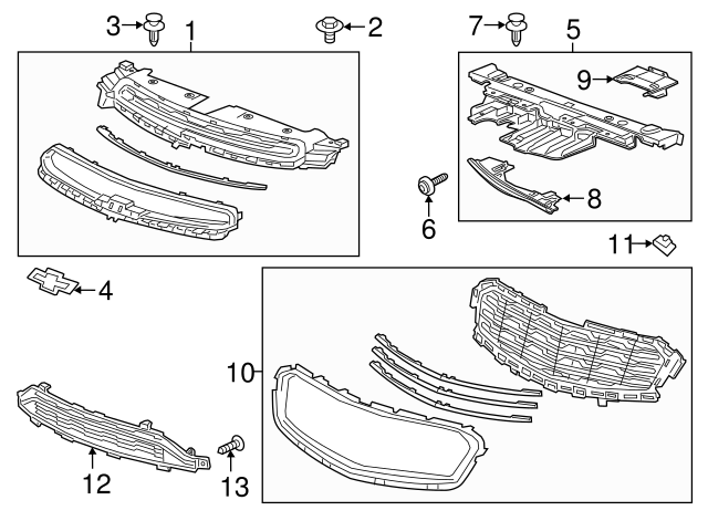 2015-2016 Chevrolet Front Lower Grille 42359042 GM | GMPartsDirect.com