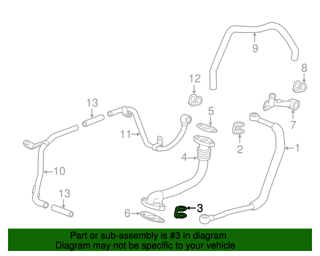 2010-2016 GM Turbocharger Oil Inlet Pipe 12627897 GM | GMPartsDirect.com