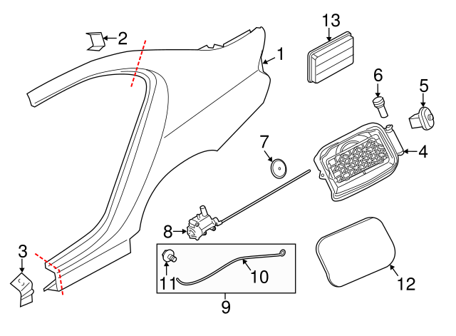 64-22-6-962-293 - Quarter Panel Air Vent Grille - 1997-2019 BMW | BMW ...