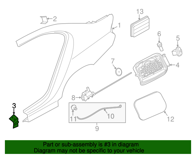 41219240147 - 2011-2016 BMW Quarter Panel Reinforced Plate (41-21-9-240 ...