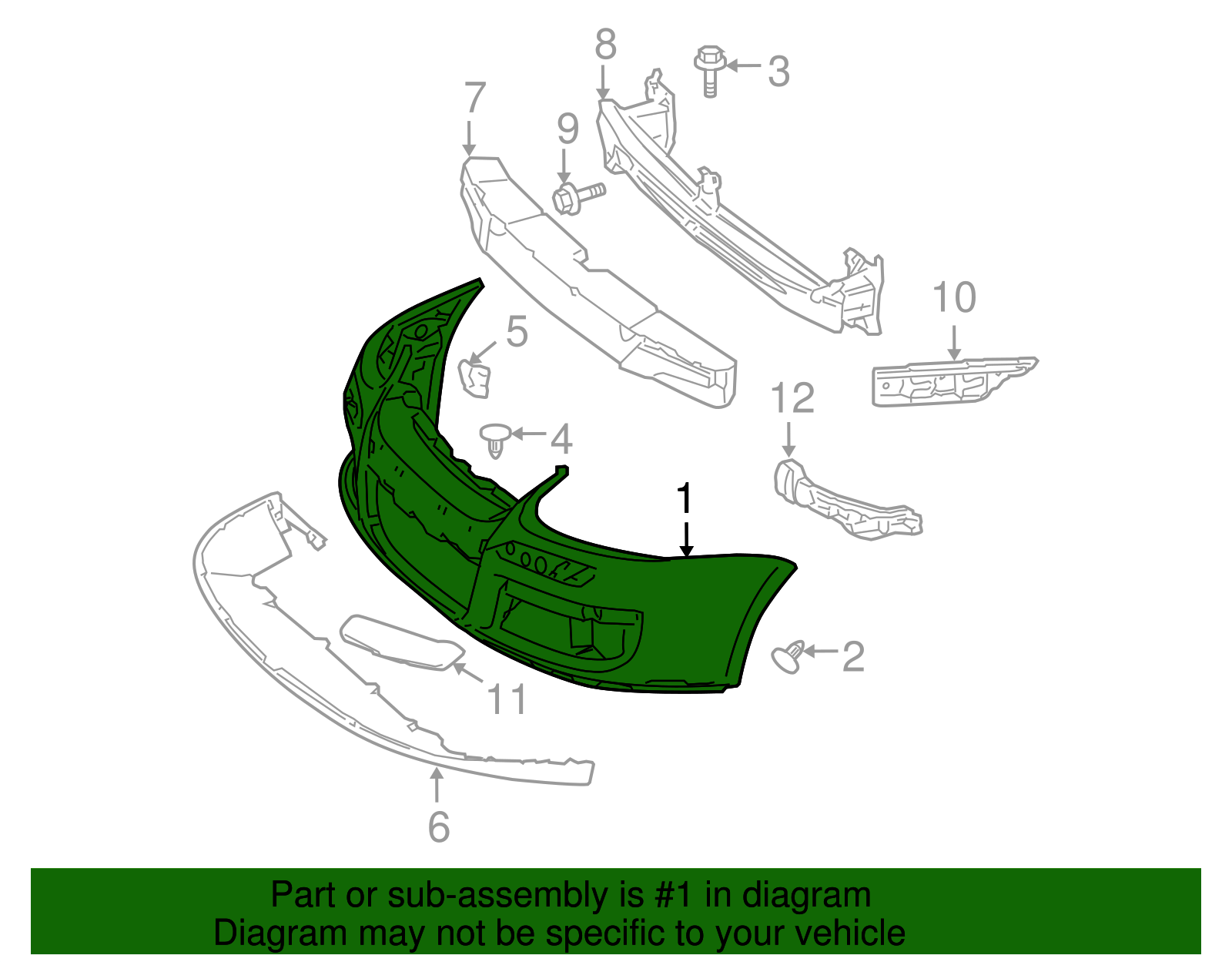 2005-2010 Volkswagen Bumper Cover 1K0-807-217-A-GRU | OEM Parts Online
