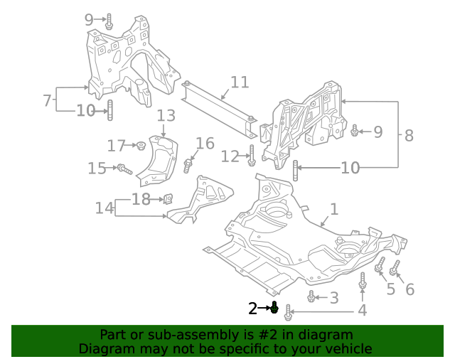 N-909-944-03 - Engine Cradle Mount Bolt 2019-2023 Audi | Audi OEM Parts