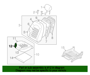 Hyundai - 88250-2L550 - Seat Cushion Pad - 2010-2012 Hyundai Elantra ...