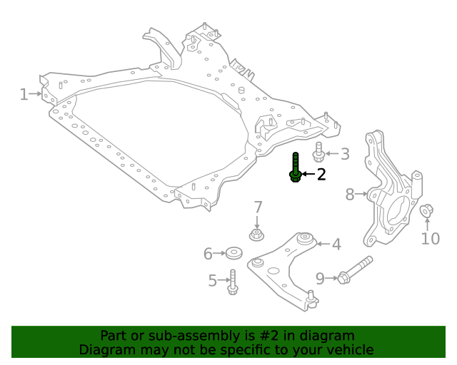 2018-2021 Nissan Engine Cradle Bolt 54459-1HH1B | TascaParts.com