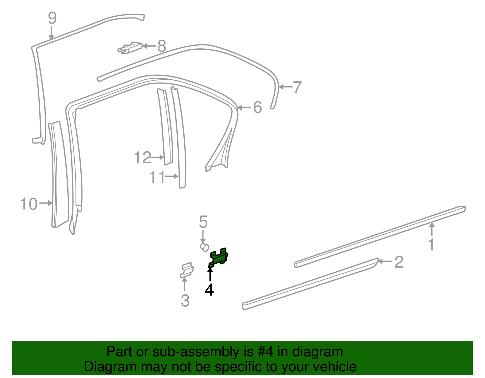 51138166675 - 1995-2003 BMW Body Side Molding Clip (51-13-8-166-675 ...