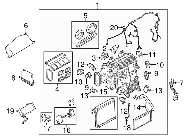 Genuine AC & Heater Assembly Seal Kit for 2013-2022 Land Rover | Land ...
