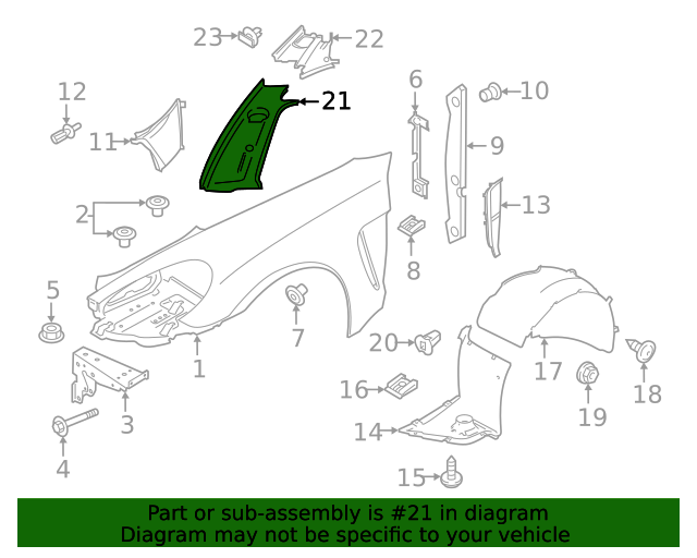 2017-2023 Porsche Panamera Fender Ledge Cover 971-806-441-B-OK1 ...