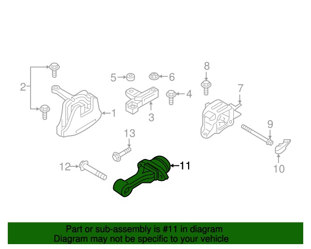 21950-F2200 - Engine Support Rod 2017-2018 Hyundai Elantra ...
