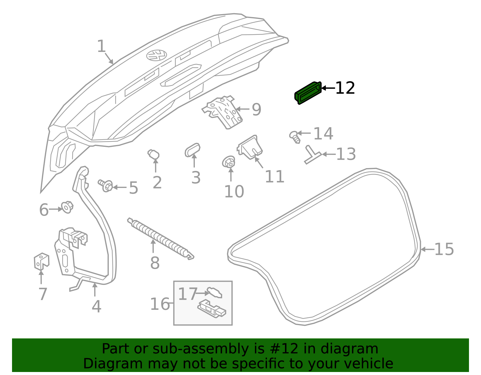2019-2025 Volkswagen Jetta Trunk Lid Release Switch 17A-827-566 ...