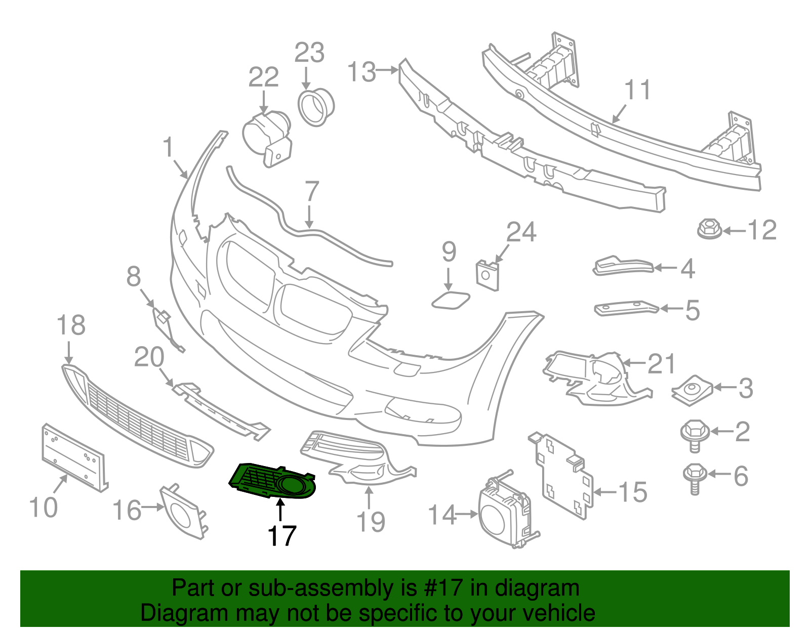 51118038935 - 2011-2013 BMW Fog Light Trim (51-11-8-038-935) | BMW of ...
