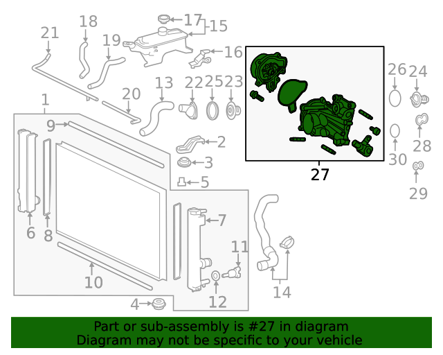 16032-36060 - Engine Water Pump - 2015-2020 Lexus | My L Parts