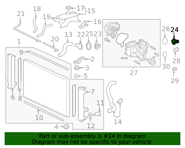 2015-2022 Lexus Engine Coolant Thermostat 90916-03154 | OEM Parts Online
