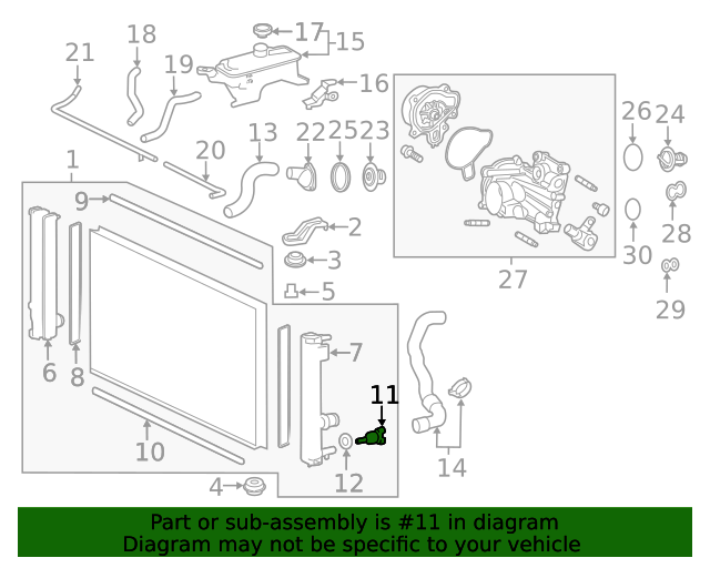 Lexus OEM Radiator Drain Plug Part# 16407-64010 | OEM Vehicle Parts