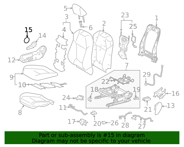 72551-0R020-C0 - Seat Back Recliner Adjustment Handle Cap - 2016-2023 ...