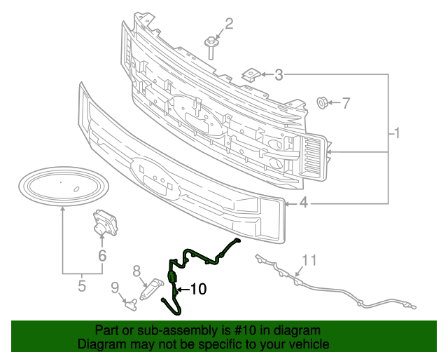 2017-2019 Ford Washer Hose HC3Z-17A605-E | TascaParts.com