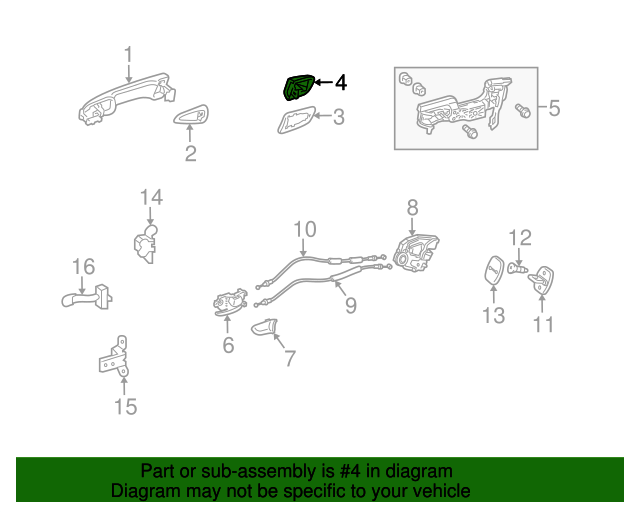 2010-2013 Lexus Handle Cover 69227-48010-C1 | OEM Parts Online