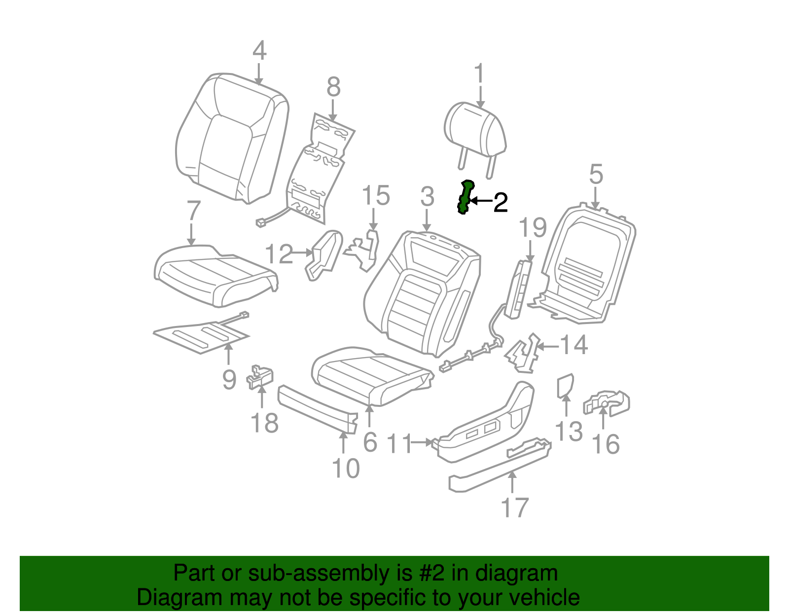 84111-T90-A01ZB - Headrest Guide | Genuine Honda Parts