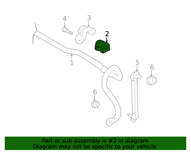 54613-9ES0A - Stabilizer Bar Bushing 2020-2024 Nissan Versa | Nissan ...